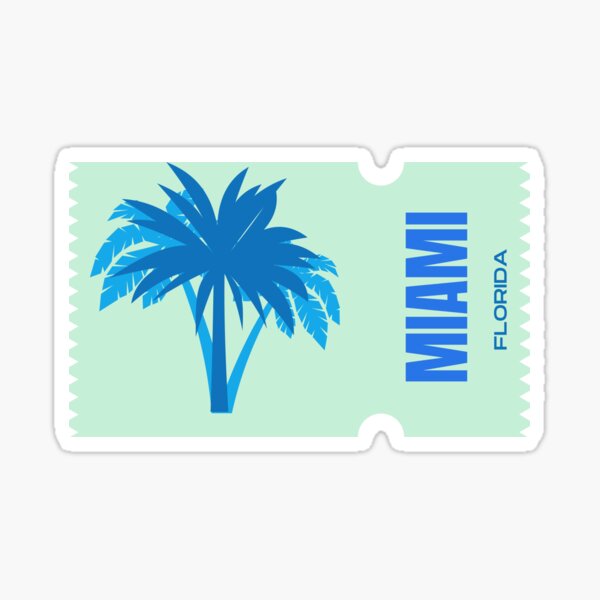 "Miami Ticket" Sticker for Sale by Designs-io | Redbubble