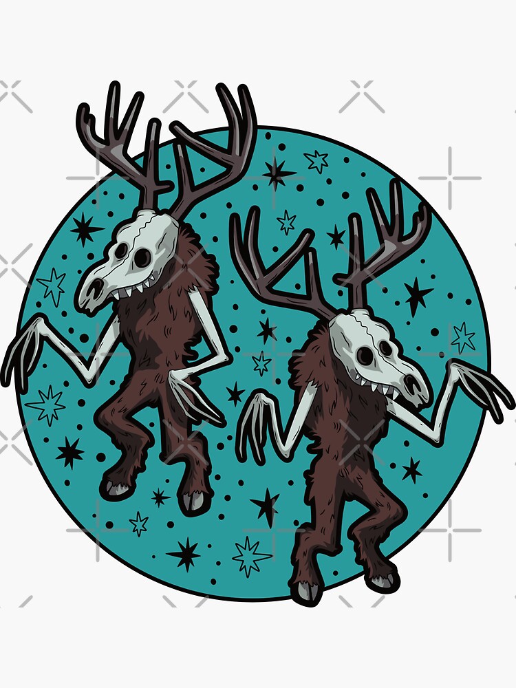 "Wendigo Cryptid Green" Sticker for Sale by richardhague | Redbubble