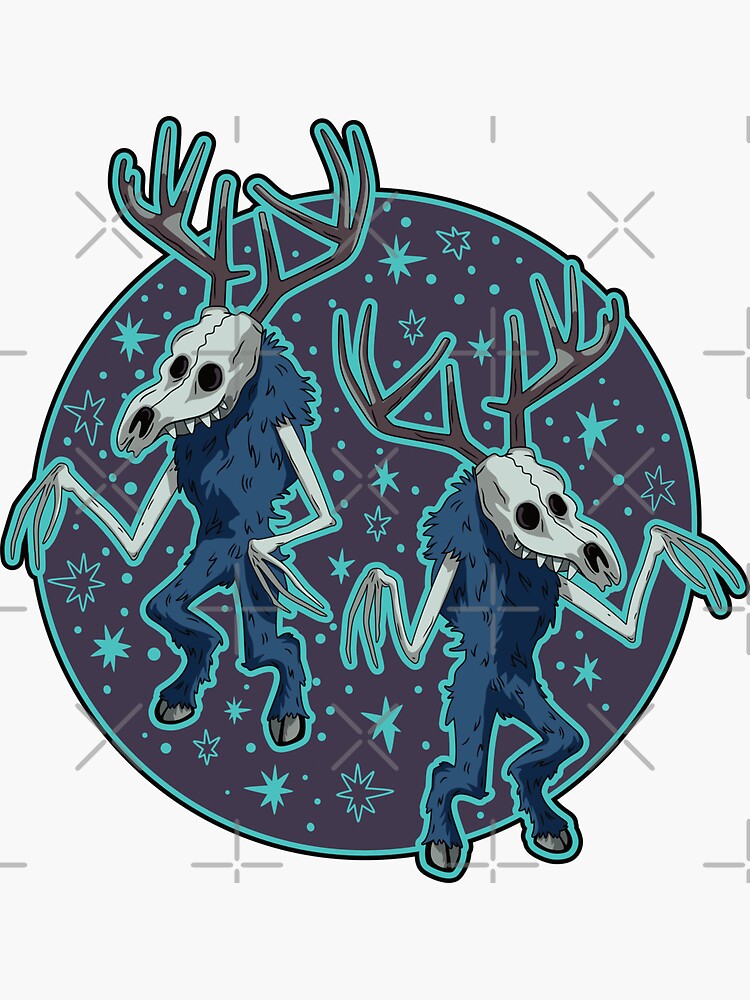 "Wendigo Cryptid Blue" Sticker for Sale by richardhague | Redbubble