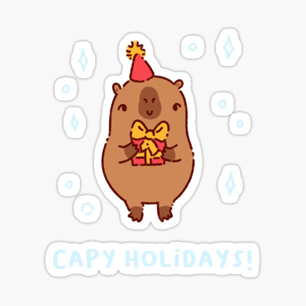 "Capy holidays ! happy capybara " Sticker for Sale by tinyartsshop ...