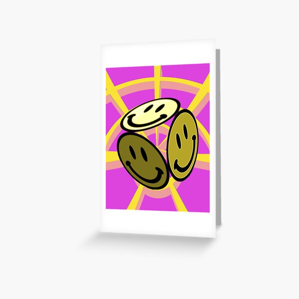 "Wavey Ravey Smiley Face" Greeting Card for Sale by VHSHead | Redbubble
