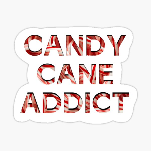 "Candy Cane Addict" Sticker for Sale by BlackCatArtBB | Redbubble