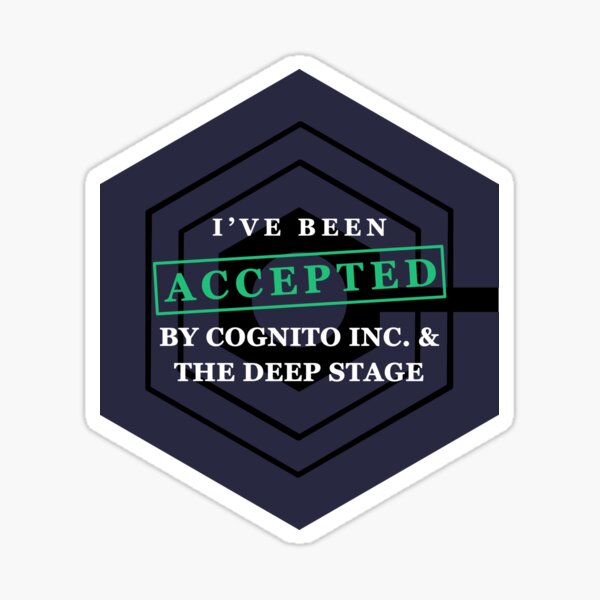 "Cognito inc. Inside job logo retro tyle accepted logo Andre" Sticker ...