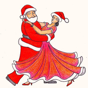 "Ballroom Dancing Santa" Greeting Card for Sale by silpa-sketches ...