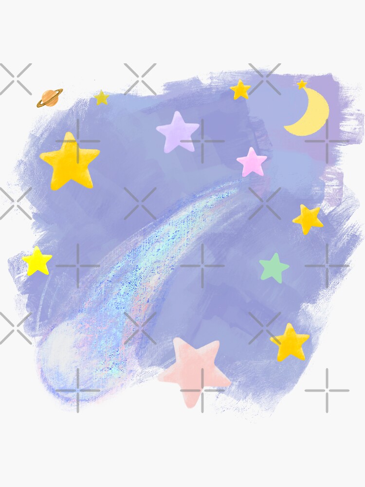 "Pastel Star fall painting" Sticker for Sale by UrbanWhale | Redbubble