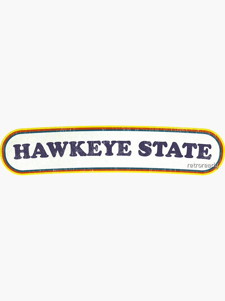 "Hawkeye State | Retro Badge" Sticker by retroready | Redbubble