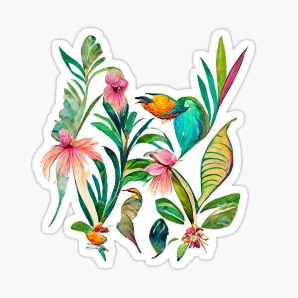 "Beautiful rain forest flowers and plants" Sticker for Sale by ...