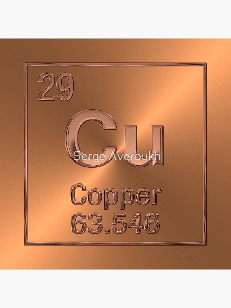 Copper Element Symbol Copper Element Symbol Periodic Table Art Print