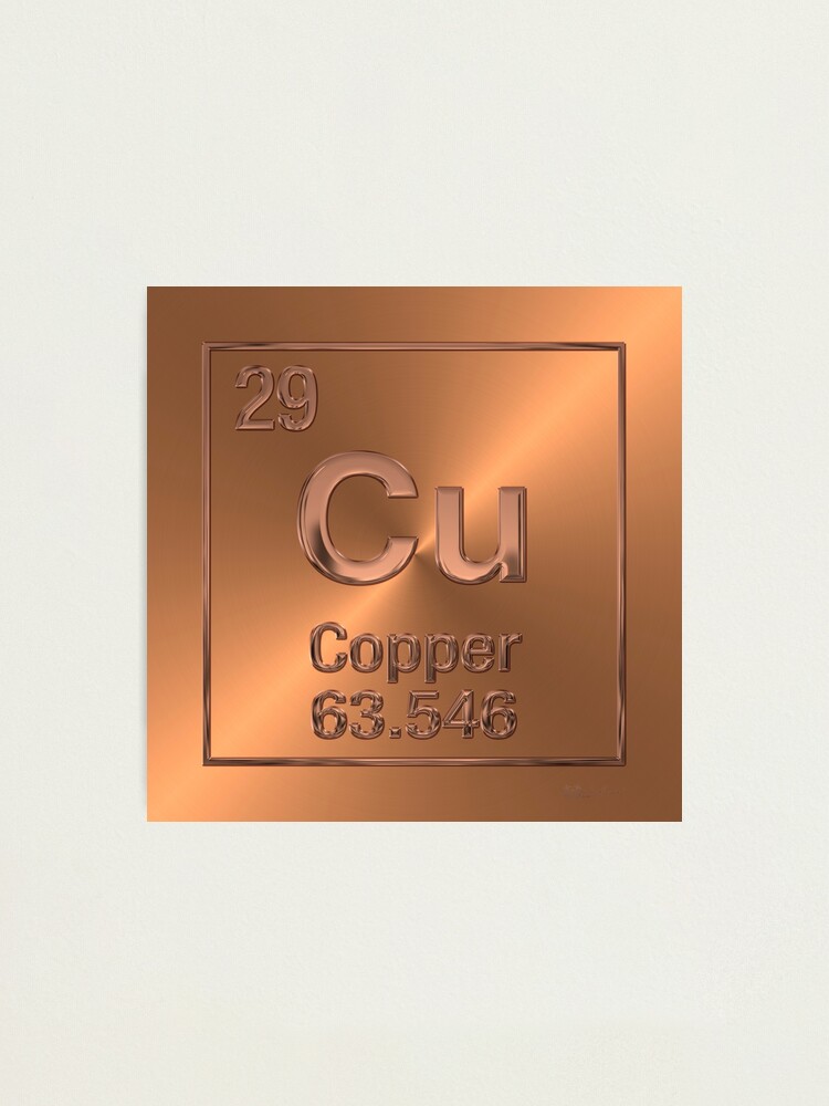 "Periodic Table of Elements - Copper (Cu) " Photographic Print for Sale ...