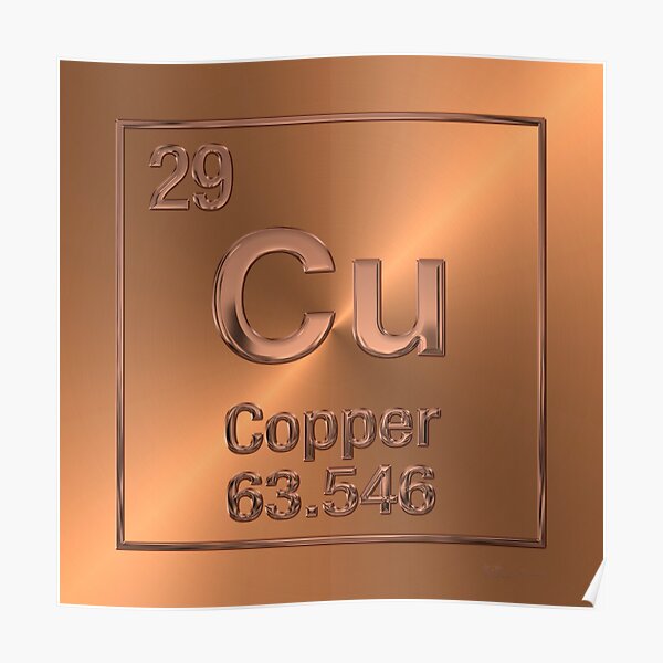 "Periodic Table of Elements - Copper (Cu) " Poster for Sale by Captain7 ...