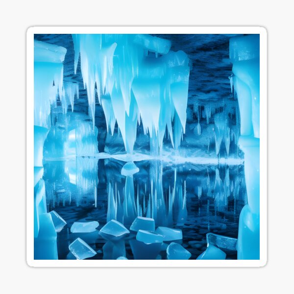 "Icy underground lake" Sticker for Sale by Fungidelight | Redbubble