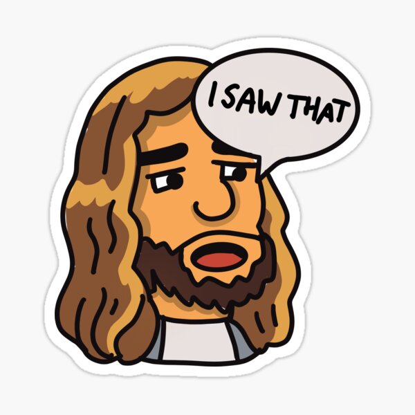 "Jesus I saw that Meme" Sticker for Sale by unplainart | Redbubble