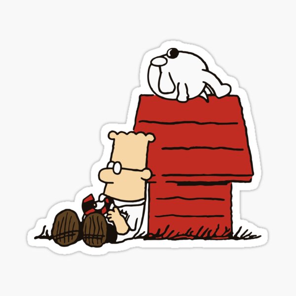 "Dilbert and Dogbert Scott Adams" Sticker for Sale by viskimanalu ...