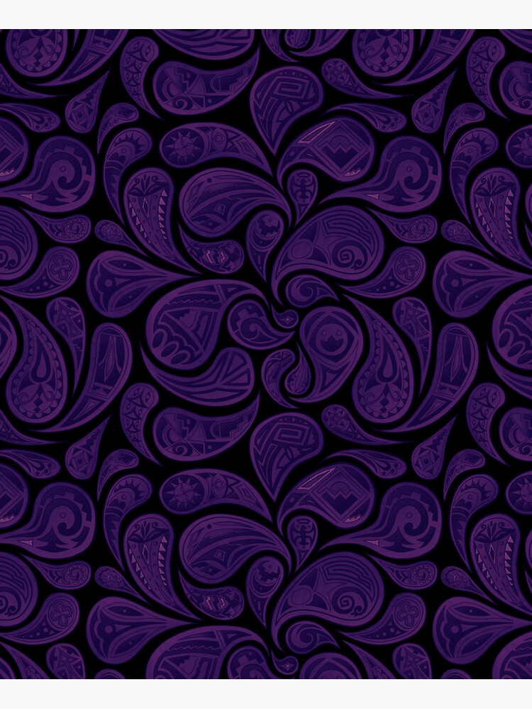 "Native American Inspired Purple Paisley Pattern Digital Illustrations ...