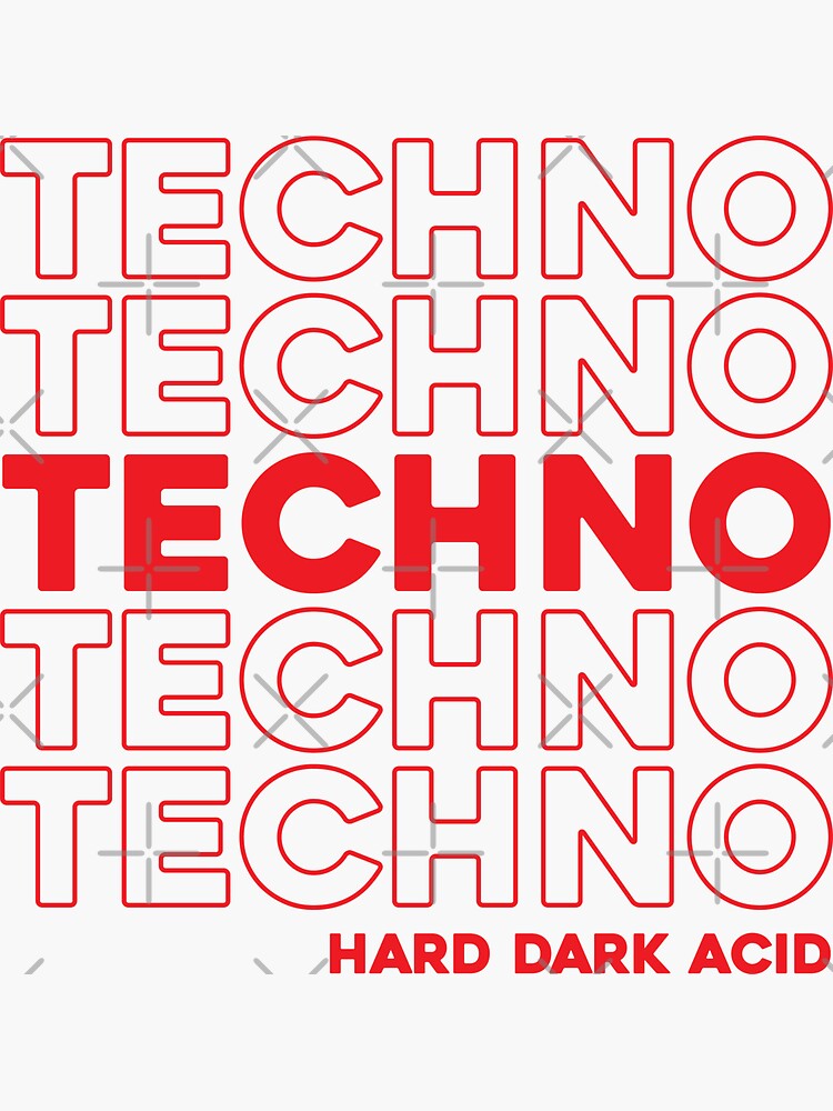 "Techno Hard Dark Acid Techno" Sticker for Sale by Techno-Menace ...
