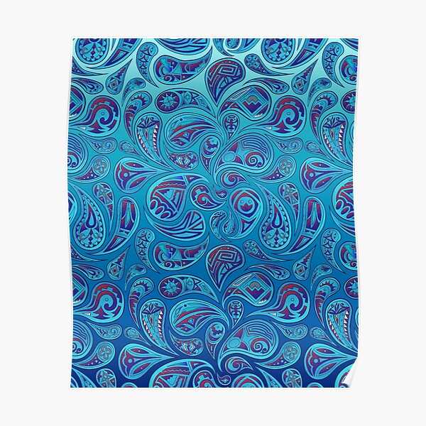 "Native American Inspired Oceanic Paisley Pattern Digital Illustrations ...