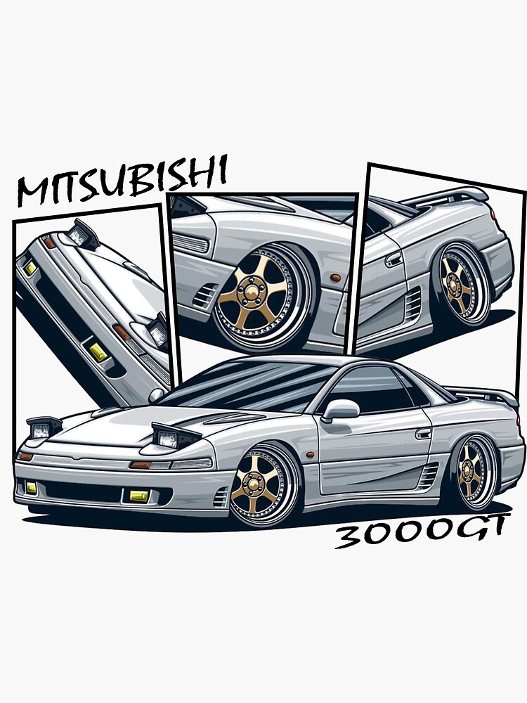 "Mitsubishi 3000GT, JDM Car" Sticker for Sale by T-JD | Redbubble