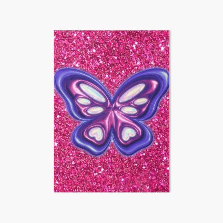 "Y2K Hyperpop Princess Pink Glitter Butterfly Girly Graphic" Art Board ...