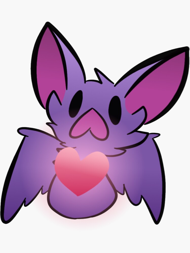 "Cute Purple Heart Bat" Sticker for Sale by VirtualFaries | Redbubble
