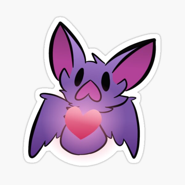 "Cute Purple Heart Bat" Sticker for Sale by VirtualFaries | Redbubble