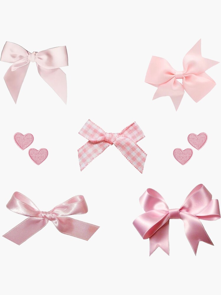 "Cute pink bow bundle pack " Sticker for Sale by ElixerStudios | Redbubble