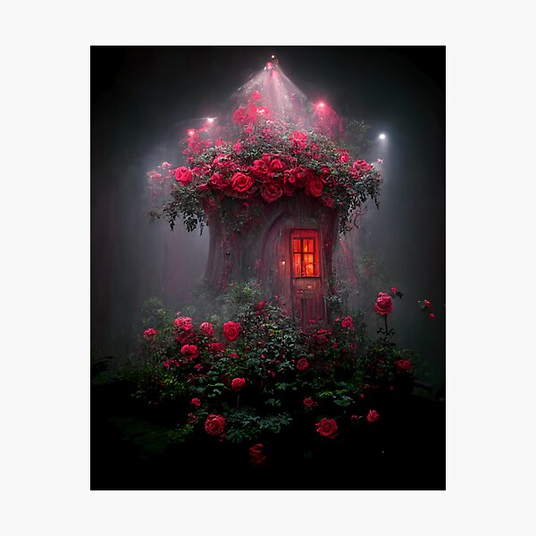 "Red Roses house" Photographic Print for Sale by Verbamystica | Redbubble