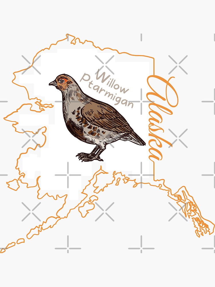 "Alaska State Bird Willow Ptarmigan Grouse" Sticker for Sale by ...