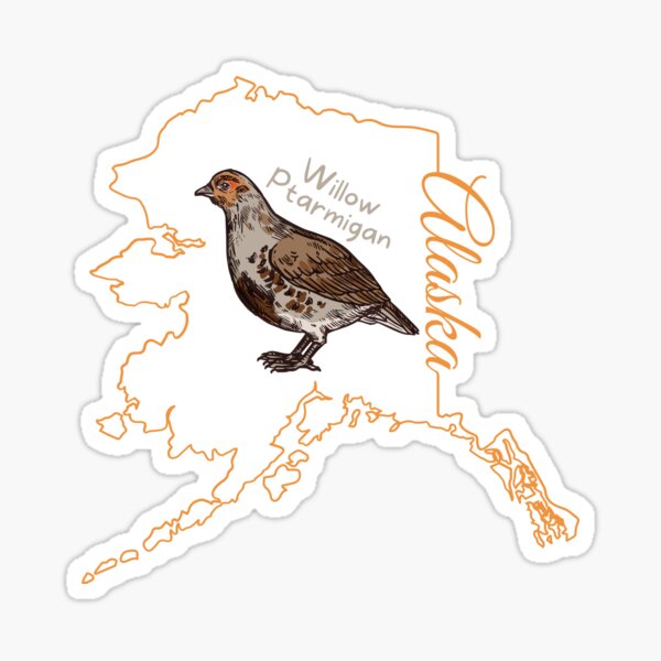 "Alaska State Bird Willow Ptarmigan Grouse" Sticker for Sale by ...