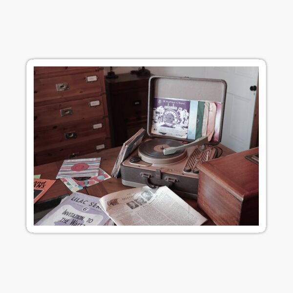 "Retro Record Player" Sticker for Sale by OnHeathAndMoor | Redbubble