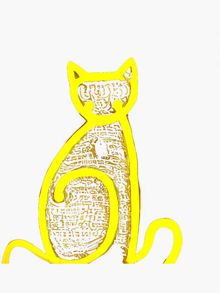 "Scribble yellow cat" Sticker for Sale by Lord-M | Redbubble