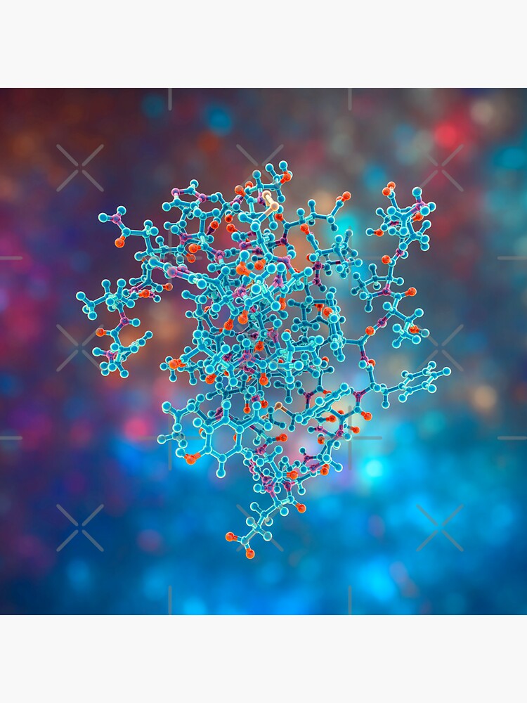 "Insulin molecule" Sticker for Sale by DrMicrobe | Redbubble