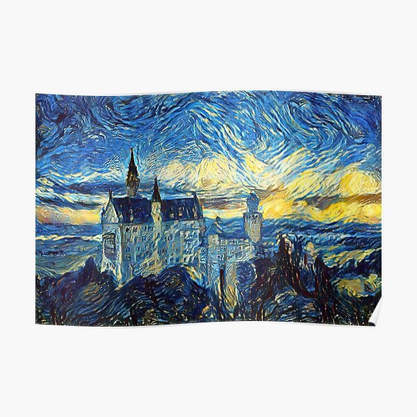 "Starry Night castle" Poster for Sale by Gamerartszzzz | Redbubble