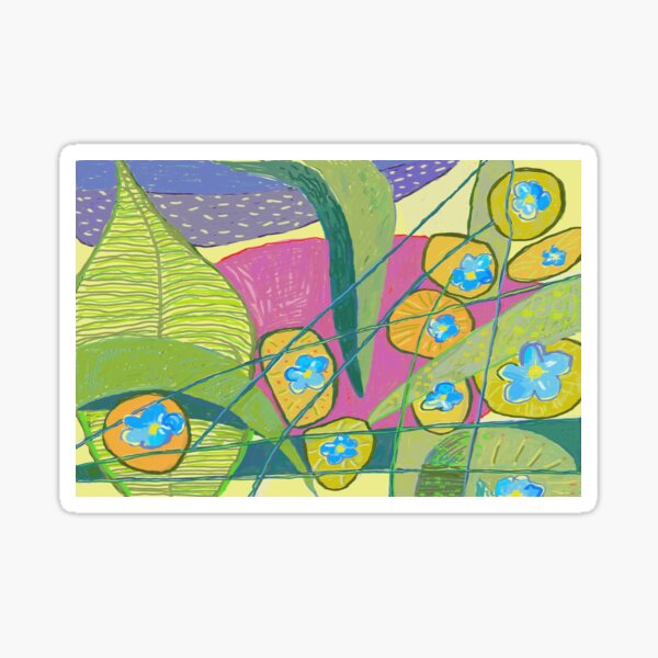 "Beaming Round Leaves" Sticker for Sale by emmarts | Redbubble