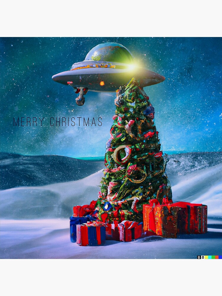 "UFO Merry Christmas design generated by AI" Poster for Sale by ...