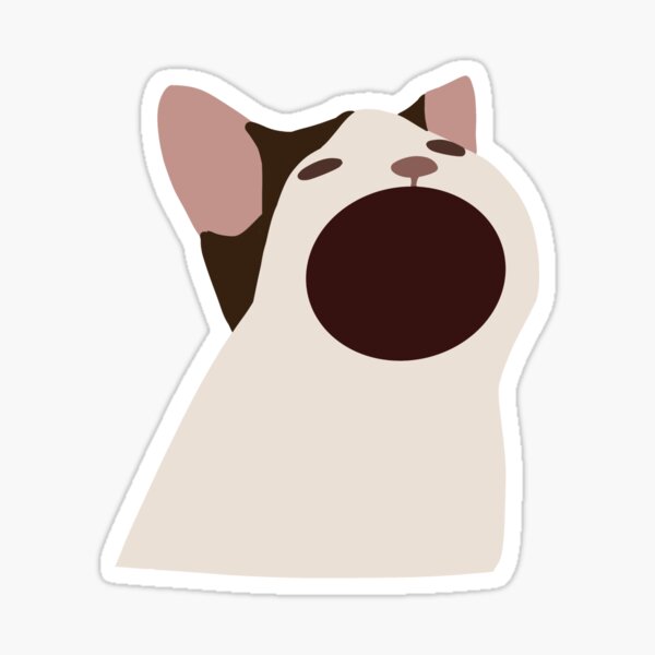 "Open mouth cat meme" Sticker for Sale by mollykay26 | Redbubble