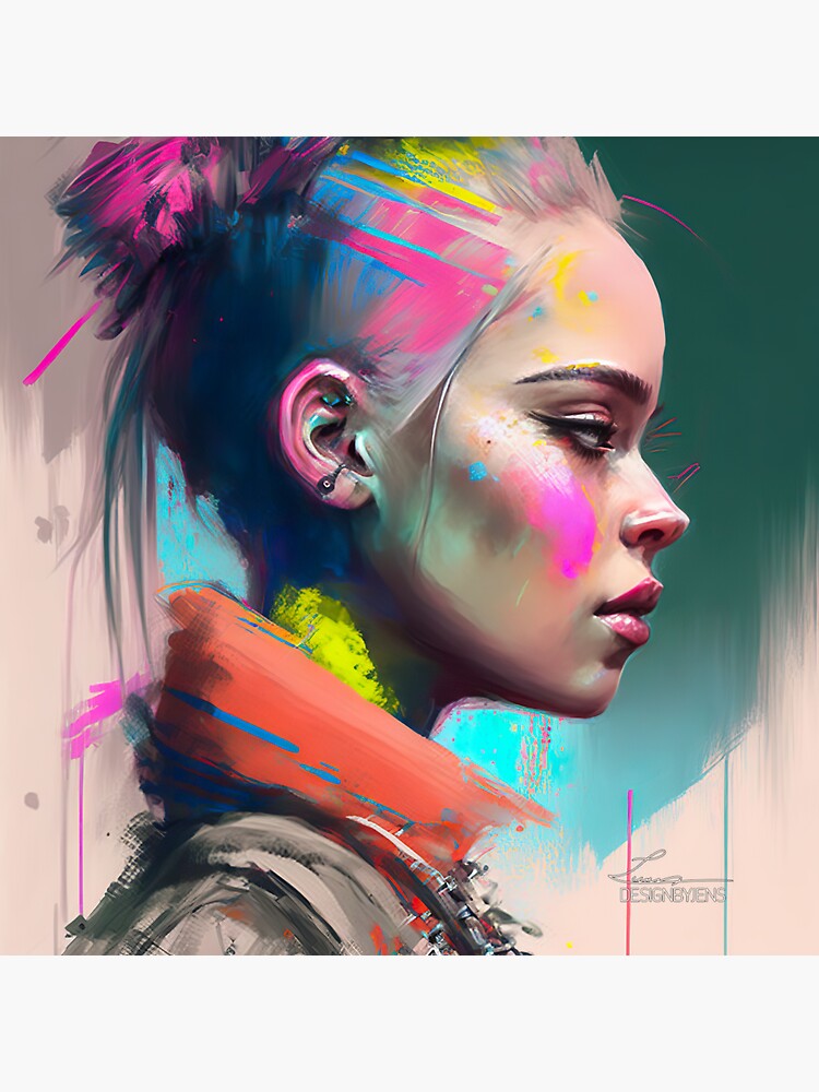 "vibrant paint punk" Sticker for Sale by Jenslemmens | Redbubble
