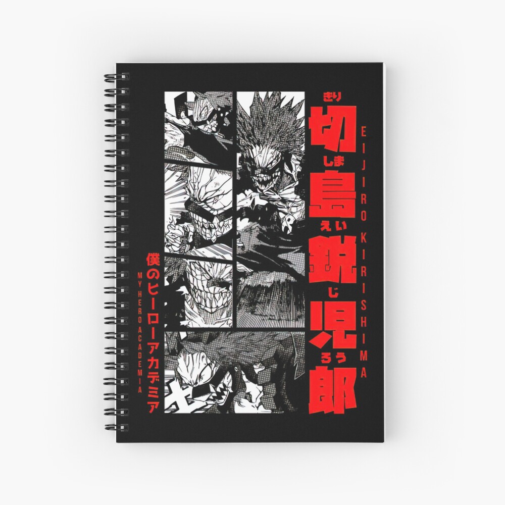 "Eijiro Kirishima My Hero Academia Manga Panel Design" Spiral Notebook ...