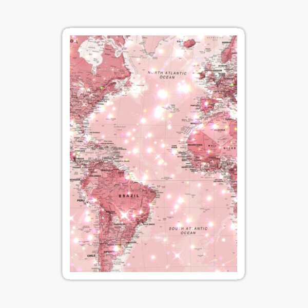 "Pink map" Sticker for Sale by osapg | Redbubble