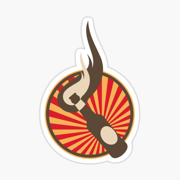 "Molotov Cocktail with beams" Sticker by Oddesign | Redbubble