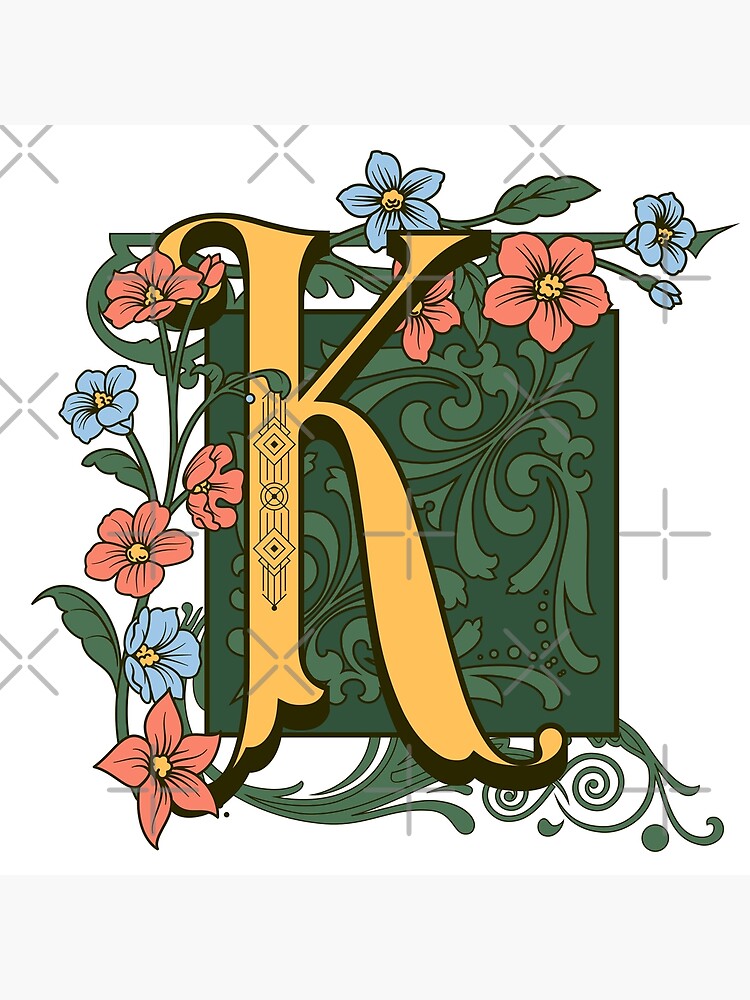 "Art Nouveau Letter K, Ornamental Letter K, Art Deco" Poster for Sale ...