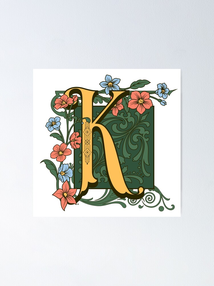 "Art Nouveau Letter K, Ornamental Letter K, Art Deco" Poster for Sale ...
