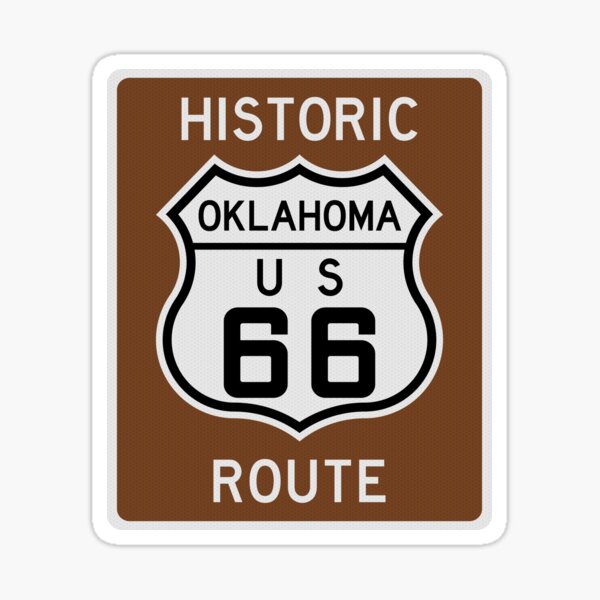 "Oklahoma Route 66 Marker 1" Sticker for Sale by Enzwell | Redbubble