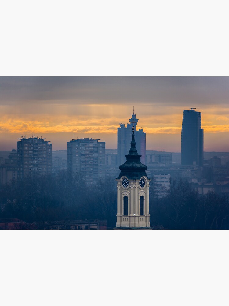 "Cityscape View From Gardos Tower In Zemun, Belgrade" Sticker for Sale ...