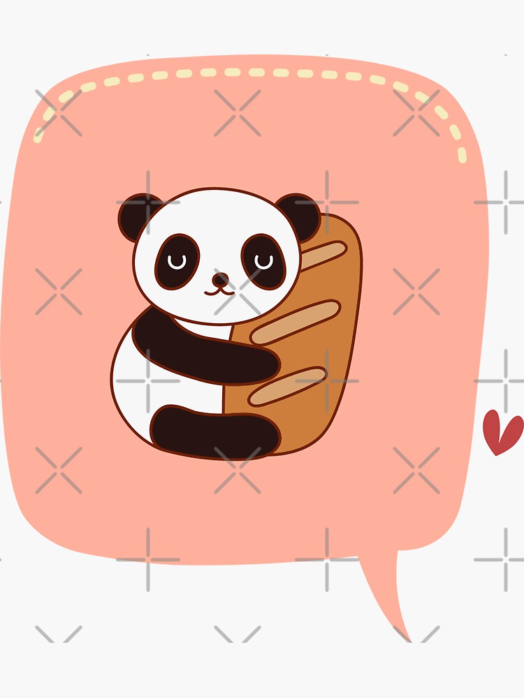 "Cute panda cute aesthetic pink bubble speech illustration love ...