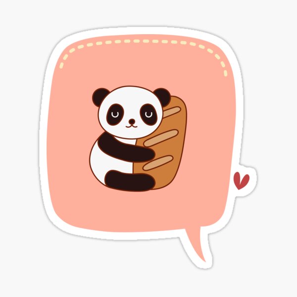 "Cute panda cute aesthetic pink bubble speech illustration love ...