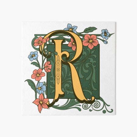 "Art Nouveau Letter R, Ornamental Letter R, Art Deco" Art Board Print ...