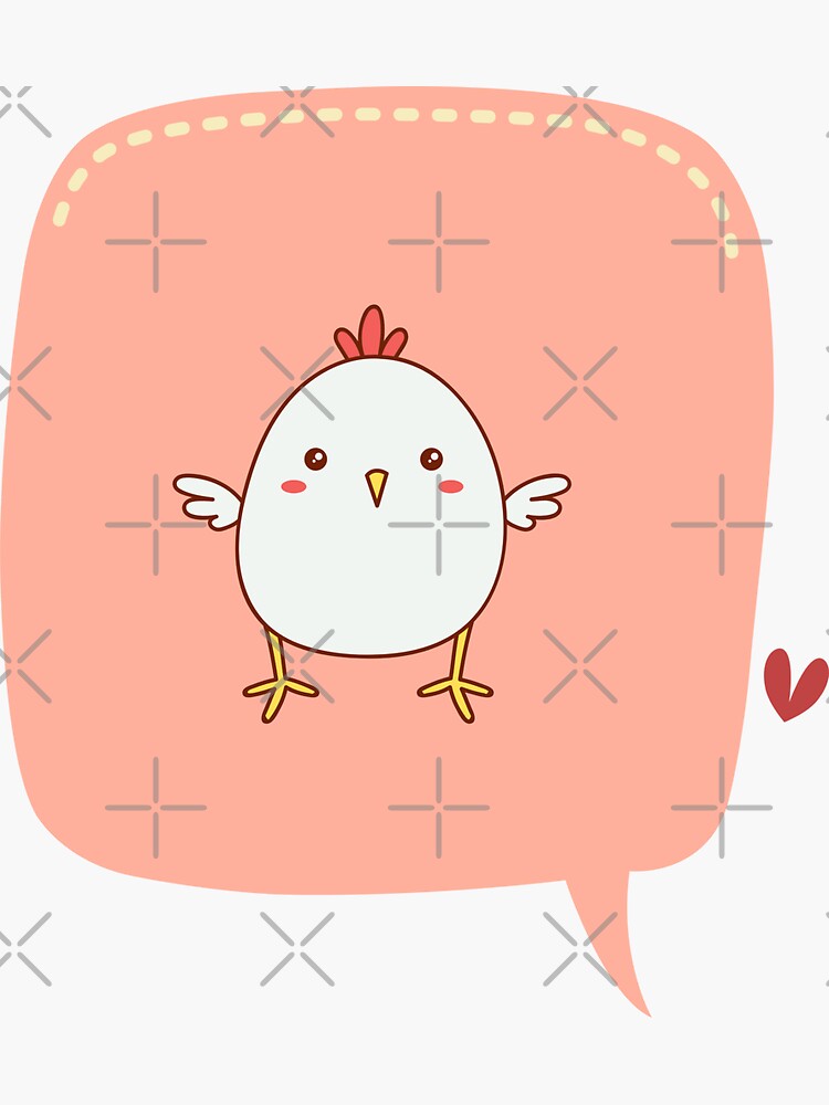 "cute chicken aesthetic chicken pink bubble speech illustration love ...