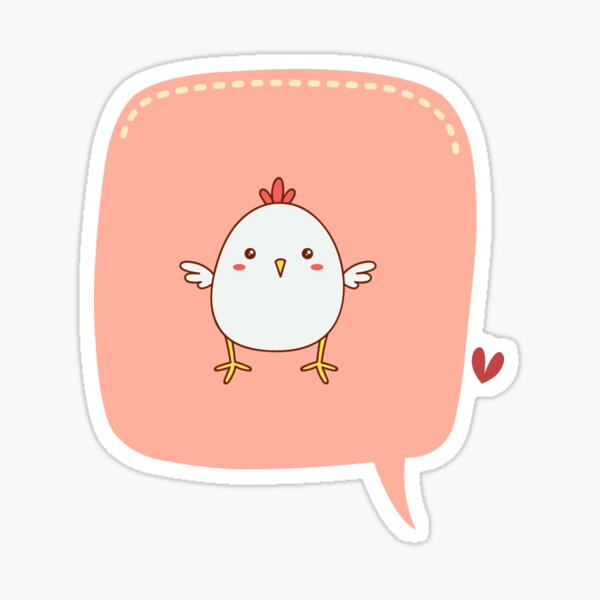 "cute chicken aesthetic chicken pink bubble speech illustration love ...