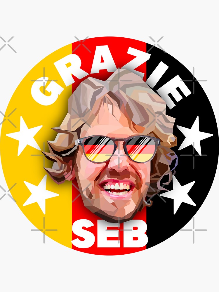 "Grazie Seb" Sticker for Sale by WorldEngine | Redbubble
