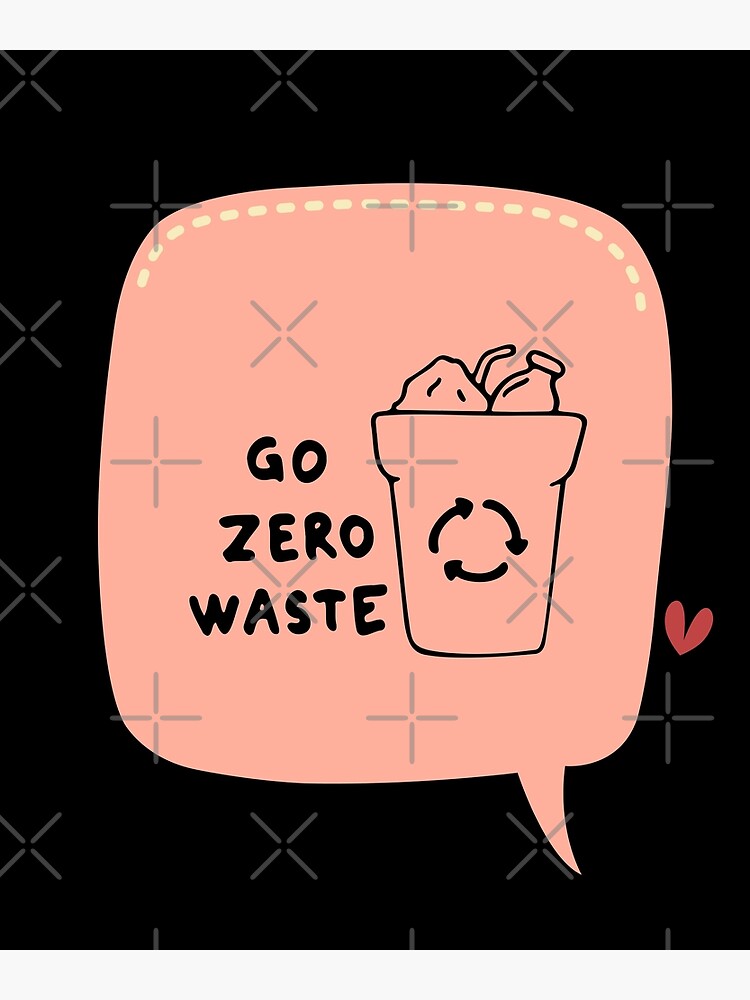 "go zero waste aesthetic save energy pink bubble speech illustration ...